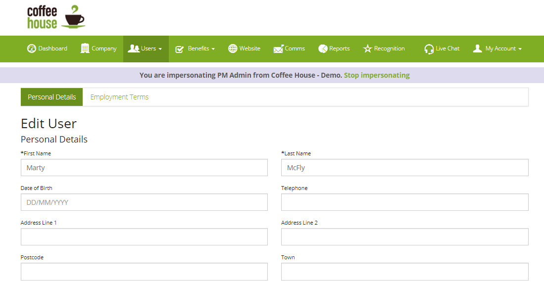 Edit User’s in a Selection Window – You at Work Help Centre