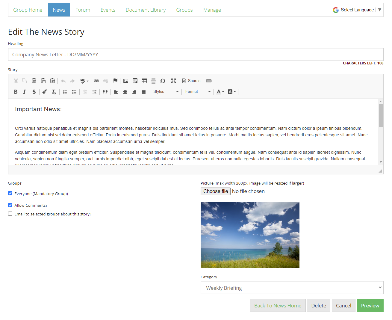 Setup the Grapevine Module – You at Work Help Centre
