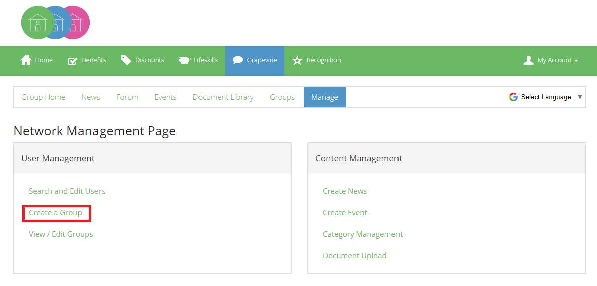 Setup the Grapevine Module – You at Work Help Centre